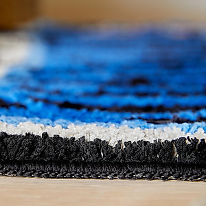 5x3.3ft Tibetan Tiger Area Rug Tufted High Pile XLarge Indoor Machine Washable Carpet with Nonslip TPR Backing - Bedroom, Bathroom, Living & Dining Room Home Décor