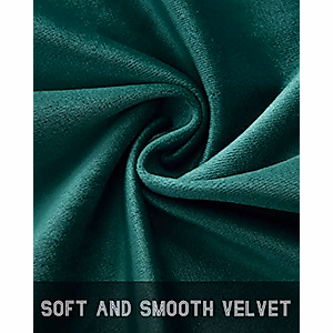 SMILETIME Emerald Green 95in Long Velvet Curtains with Rod Pocket Thermal Insulated Soft Privacy Room Darkening Velvet Drapes for Bedroom and Living Room, Set of 2 Panels, 42 x 95 Inches Long