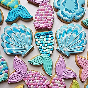 Ann Clark Cookie Cutters 11-Piece Under The Sea Cookie Cutter Set with Recipe Booklet, Shark, Whale, Fish, Mermaid Tail, Sea Turtle