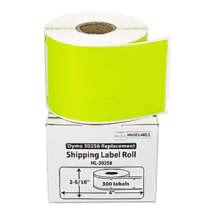 HOUSELABELS Compatible DYMO 30256 RED, Yellow, Green Shipping Labels (2-5/16" x 4"), Strong Permanent Adhesive, Compatible with DYMO LW 450, 4XL, Rollo & Zebra Desktop Printers, 3 Rolls /900 Labels