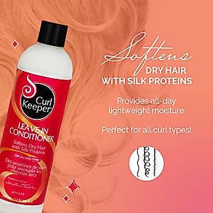 Curl Keeper Leave-In Conditioner - Lightweight Moisture for All Curl Types, Softens Hair with Silk Proteins for Shine, 12 Fl Oz