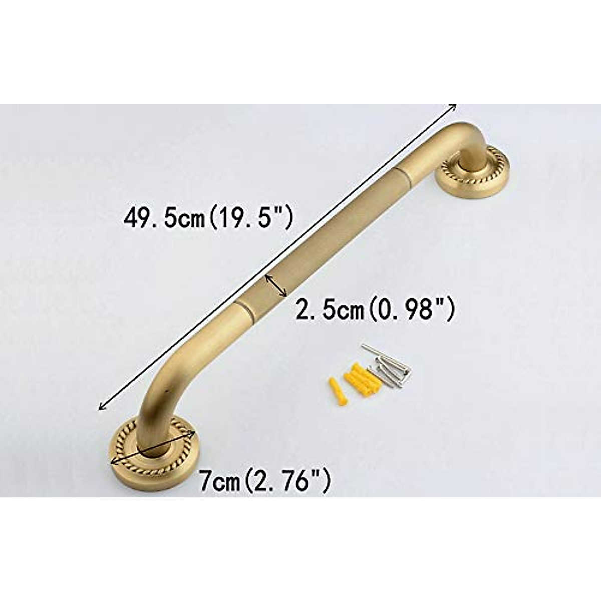 CRODY Bath Wall Attachment Handrails Grab Bar Rails Grab Bar Shower Aid and Safety Support Armrest,Safety Copper Handrail,Wall Mounted Straight Towel Rack