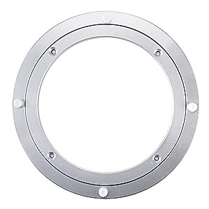 HOMOKUS Lazy Susan Hardware Aluminum Heavy Duty Rotating Turntable Bearing Table Base Round Swivel Plate Hardware for Glass Granite or Dining Table (12 INCH)