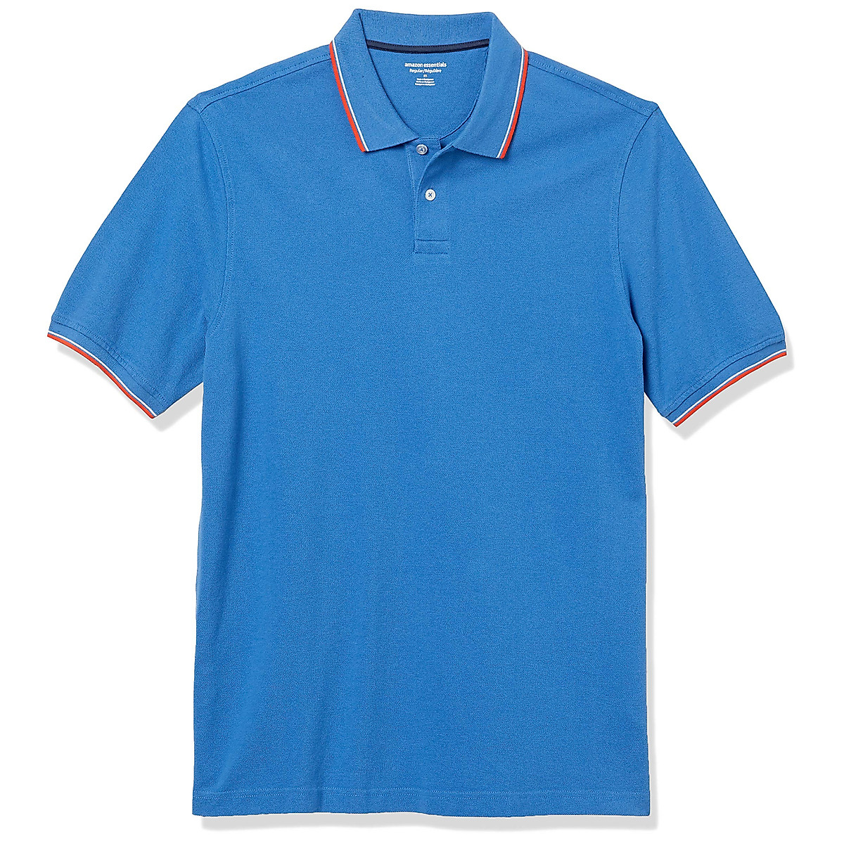 Amazon Essentials Men's Regular-Fit Cotton Pique Polo Shirt (Available in Big & Tall), Blue Red White Stripe, X-Large