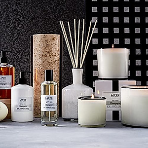 LAFCO New York 3-Wick Candle, Champagne - 30 oz - 120-Hour Burn Time - Reusable, Hand Blown Glass Vessel - Made in The USA