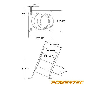POWERTEC 70124 Universal Dust Port, 2-1/2"