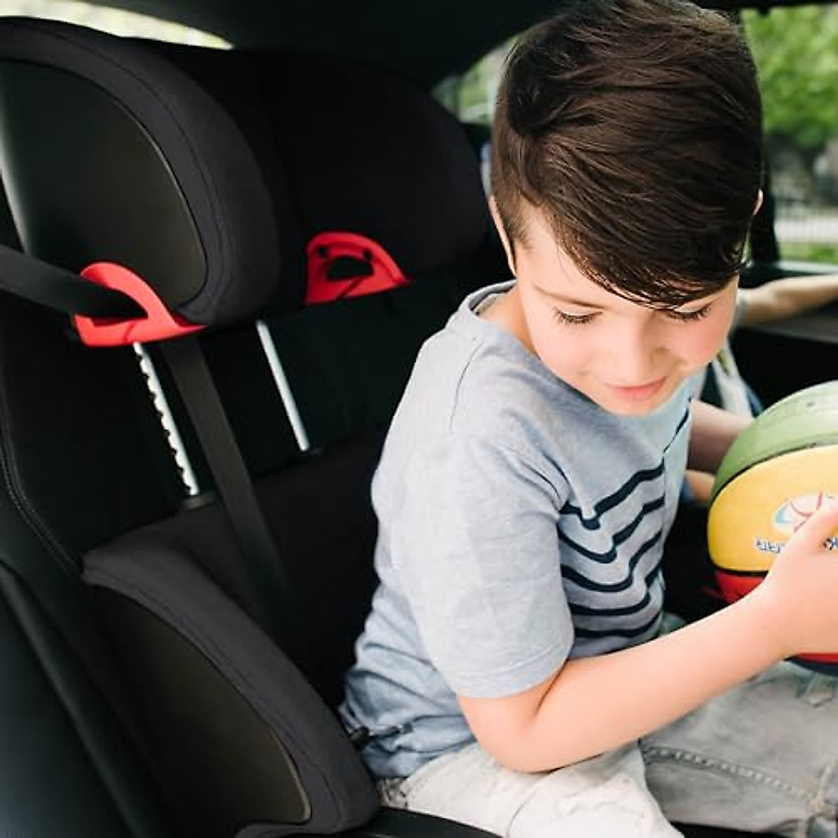 Clek Oobr High Back Booster Seat with Adjustable Headrest, Reclining Design, Latch System, and Retardant-Free Fabric, Ten Year Blue