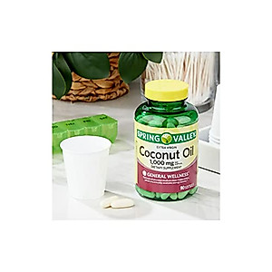 Spring Valley Extra Virgin Coconut Oil, Softgel Capsule, 1,000 mg, 90 Count + STS Fridge Magnet.