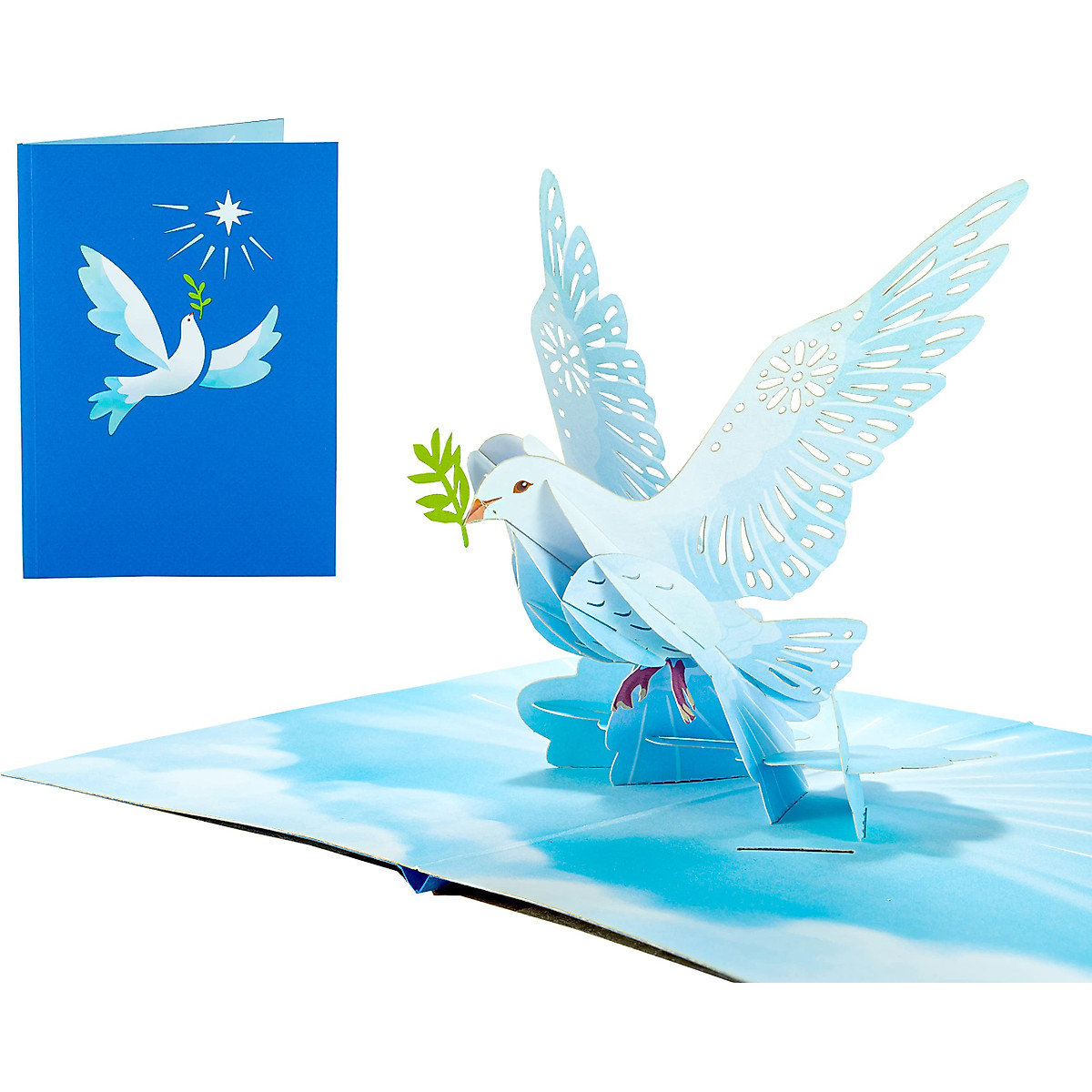 Dove Bird,WOW Greeting Pop Up 3D Card For All Occasions,Peace, Birthday, Love, Christmas, Grace, Holy Spirit, Hope,Personalized With Insert Message Note,Handcrafted With Love,Proud USA Brand