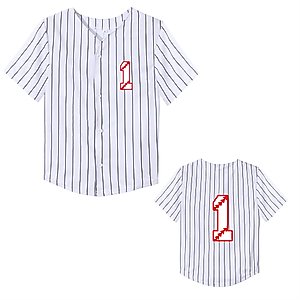 Baby Baseball Jersey 1 Year Old Birthday Party Shirt Short Sleeve Button Tee 1st Infant Toddler T Shirt Gift (Stripe B,12 Months,12 Months,Little Kid,Unisex,US,Age)