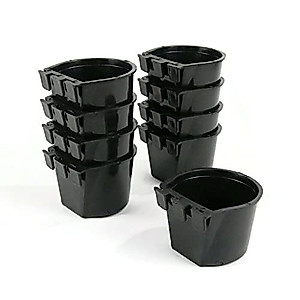 The ROP Shop | (Pack of 8) Black Cage Cups with Shift Lock Design for Fenced & Caged Animals