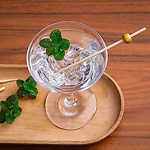 200 Pcs Cocktail Picks, 4.7 Inch Toothpicks for Appetizers, Bamboo Cocktail Sticks Skewers for Drinks, Desserts, Charcuterie, Wedding Party Fancy Toothpicks, Gold Pearl Mini Food Picks Decorative