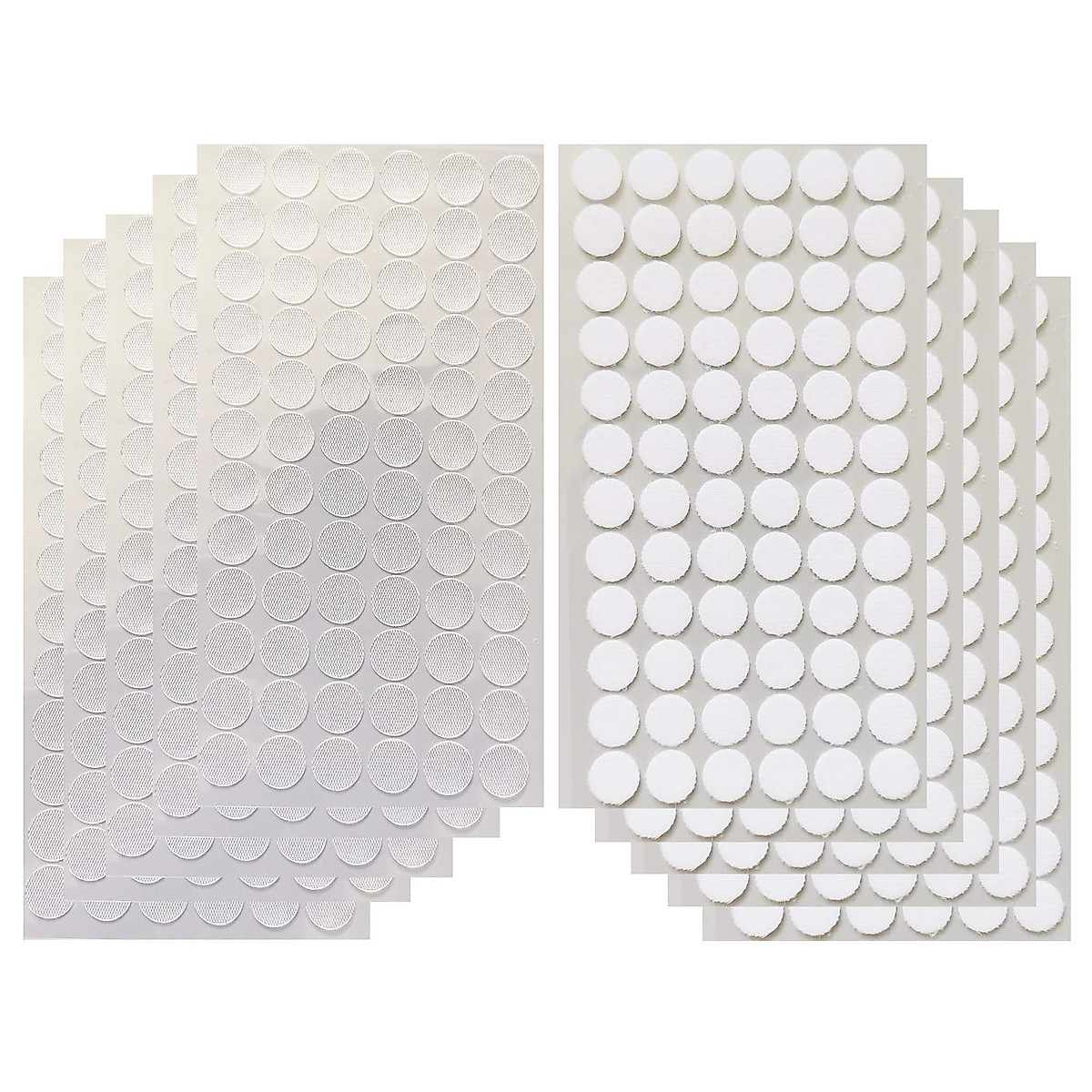 Vkey 700pcs (350pairs) 1.5cm Diameter Transparent Sticky Back Thin Clear Dots with Adhesive Hook & Loop Coins Tapes