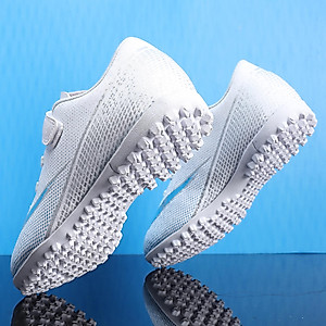 Unitysow Kids Turf Soccer Shoe Boys Girls Soccer Cleats Athletic Outdoor/Indoor Football Shoes,White,1 Little Kid