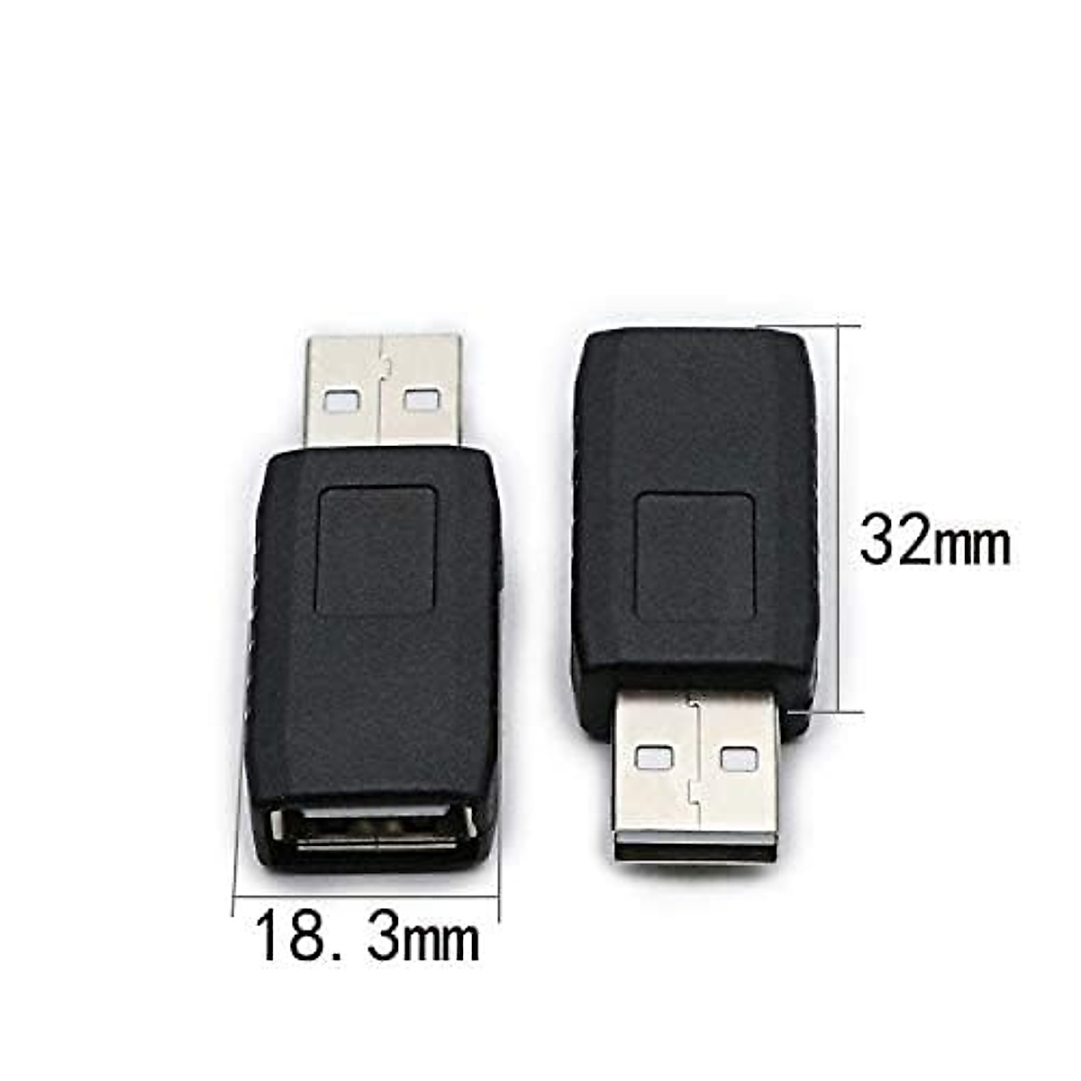 rgzhihuifz 2 Pack USB 2.0 AF/AM Adapter Type A Female to USB A Male Adapter Connector Converter Plug