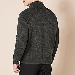 Amazon Essentials Men's Quarter-Zip Polar Fleece Jacket, Charcoal Heather, Large