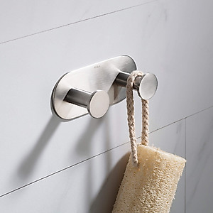Kraus Elie Bathroom Robe and Towel Double Hook, Brushed Nickel Finish, KEA-18803BN