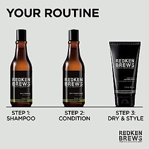 Redken Brews Daily Shampoo and Conditioner For Men, Lightweight Cleanser For All Hair Types