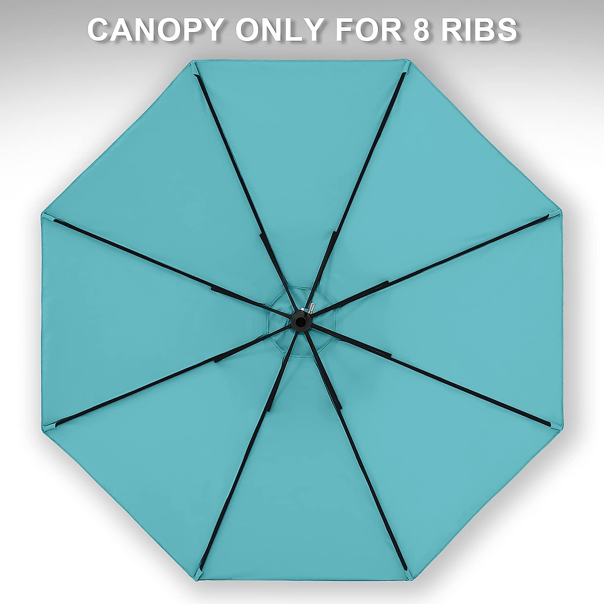 MASTERCANOPY Patio Umbrella 9 ft Replacement Canopy for 8 Ribs-Turquoise Canopy Only