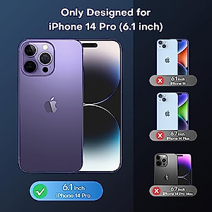 TAURI 5 in 1 Magnetic for iPhone 14 Pro Case, [Designed for Magsafe] with 2X Screen Protectors +2X Camera Lens Protectors, [Not-Yellowing] Shockproof Slim Phone Case for iPhone 14 Pro, Clear