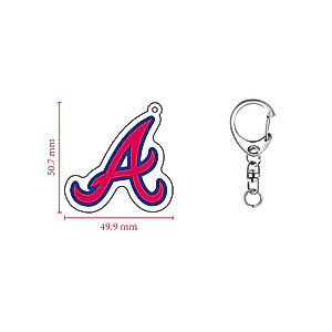 NEUNEL Designed with for Braves fans Set 2-pack Premium Acrylic keychain，Double layered Acrylic Crystal, Stainless Steel Keyring ring