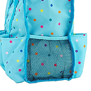 Juvale Large Utility Tote Bag with Pockets, Compartments, and Zip Top for Teachers, Nurses, Crafts, Travel Organization (Light Blue, 14.5 x 10.5 x 6 In)