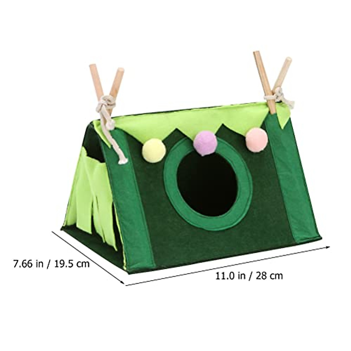 LUOZZY Hamster Tent Hamster Hideout Houses Guinea Pig Hideaway Small Animal Tents Hedgehog Bed Wooden Stick Triangle Tent Pet Supply