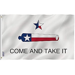 Anley Fly Breeze 3x5 Foot Texas Come And Take It Flag - Vivid Color and Fade Proof - Canvas Header and Double Stitched - Gonzales Historical Flags Polyester with Brass Grommets 3 X 5 Ft