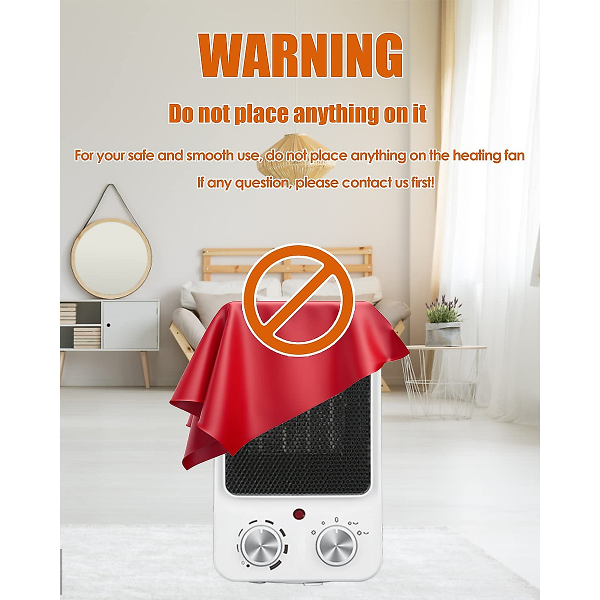 Small Space Heater White Electric Ceramic Heater 1500W, Mini Indoor Portable Heater with Tip-Over and Overheat Protection for Bedroom, Office and Desk