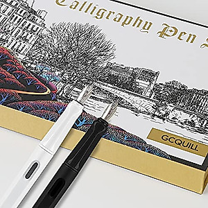 GC QUILL Calligraphy Pen Set, 7 Calligraphy Fountain Pens with Different Nibs and 40 Ink Cartridges, Calligraphy Set for Beginners- MU-09