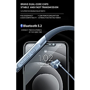 Neckband Bluetooth Headphones Around The Neck Wireless Earbuds with Microphone Flashlight Waterproof Sport Headset Noise Cancelling Ear Buds 120H Playtime for Running Cycling Cell Phone Android iOS