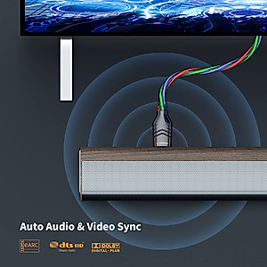 ProtoArc 8K RGB HDMI Cable 6.56ft, 48Gbps High Speed HDMI 2.1 Cable for Gaming Braided HDMI Cord with LED Light, 8K 60Hz HDR, 1080p, 3D, eARC Compatible with Monitor PS5 PS4 Xbox HDTV