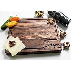Custom Cutting Boards Wood Engraved Cutting Board Personalized, USA Made - Thick Maple/Walnut Personalized Cutting Boards Wood Engraved, Personalized Wedding Gifts for the Couple