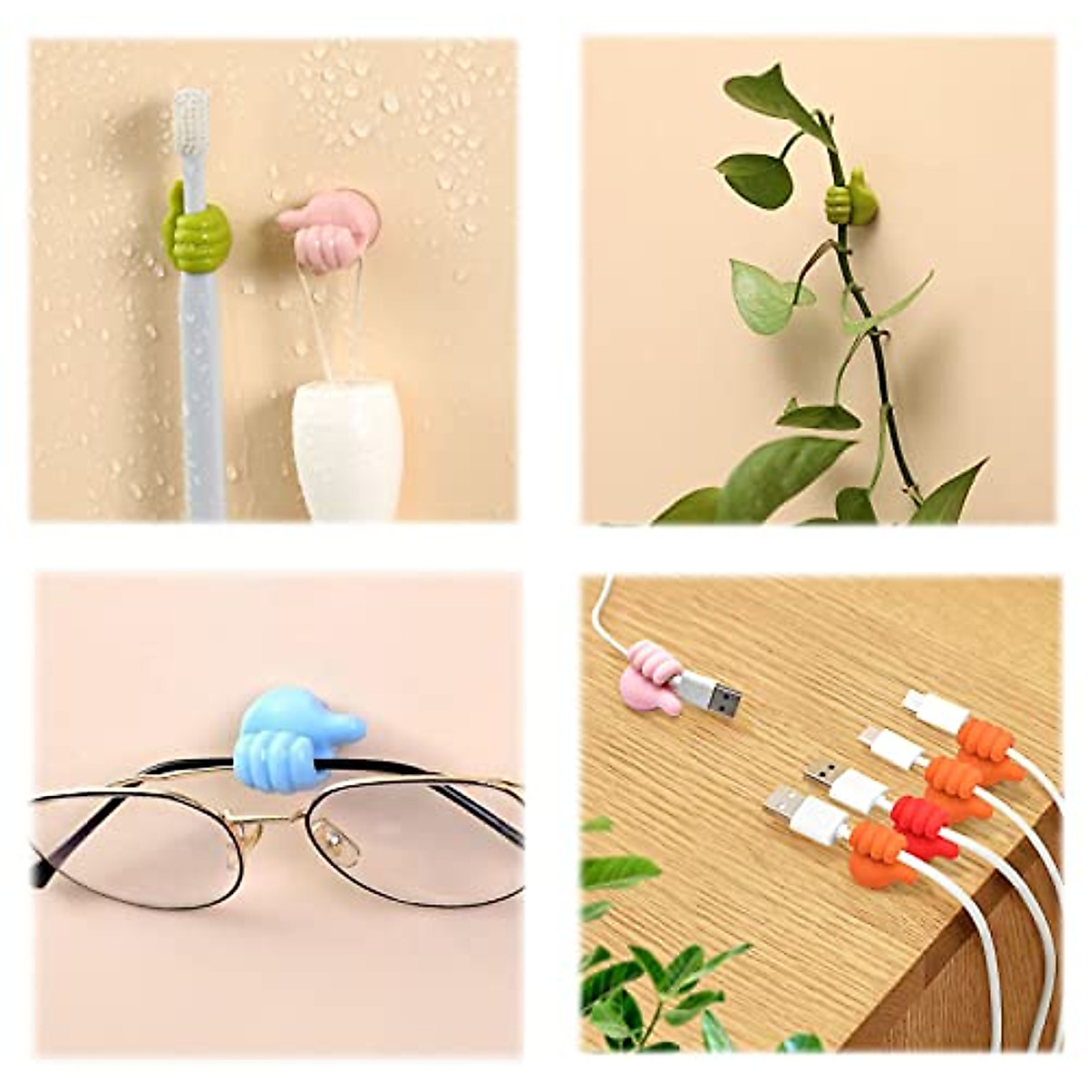 12 Pcs Cable Organizer Clips Cord Holder, Fun Cute Animal Self Adhesive Cable Management for Office Table, Desk, Wall, Car, Computer and Nightstand