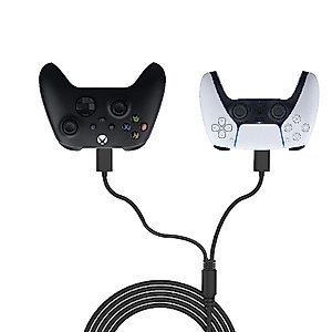 JOYTORN Charger Cable for PS5 DualSense,Dual USB-C Charge & Play Cable for PS5 Controller/Xbox Series X-Xbox One Core Controller/Switch Wireless Controller-10FT
