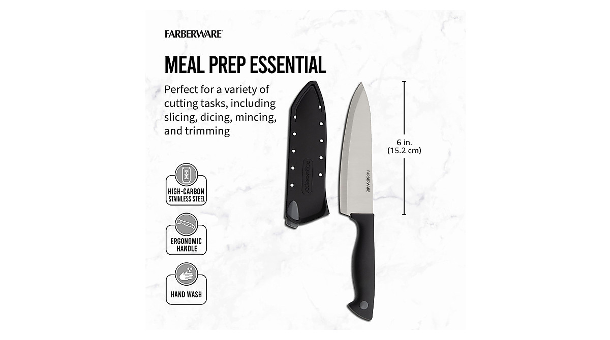 Farberware Edgekeeper 6-Inch Chef Knife with Self-Sharpening Cover
