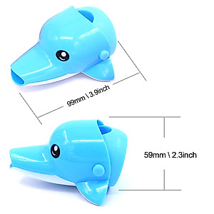 Rustark 3Pcs Cartoon Faucet Extender Sink Handle Extender for Toddler, Baby, Children Safe and Fun Hand-Washing Solution (Set of 3, Yellow Duck, Pink Elephant, Blue Dolphin)