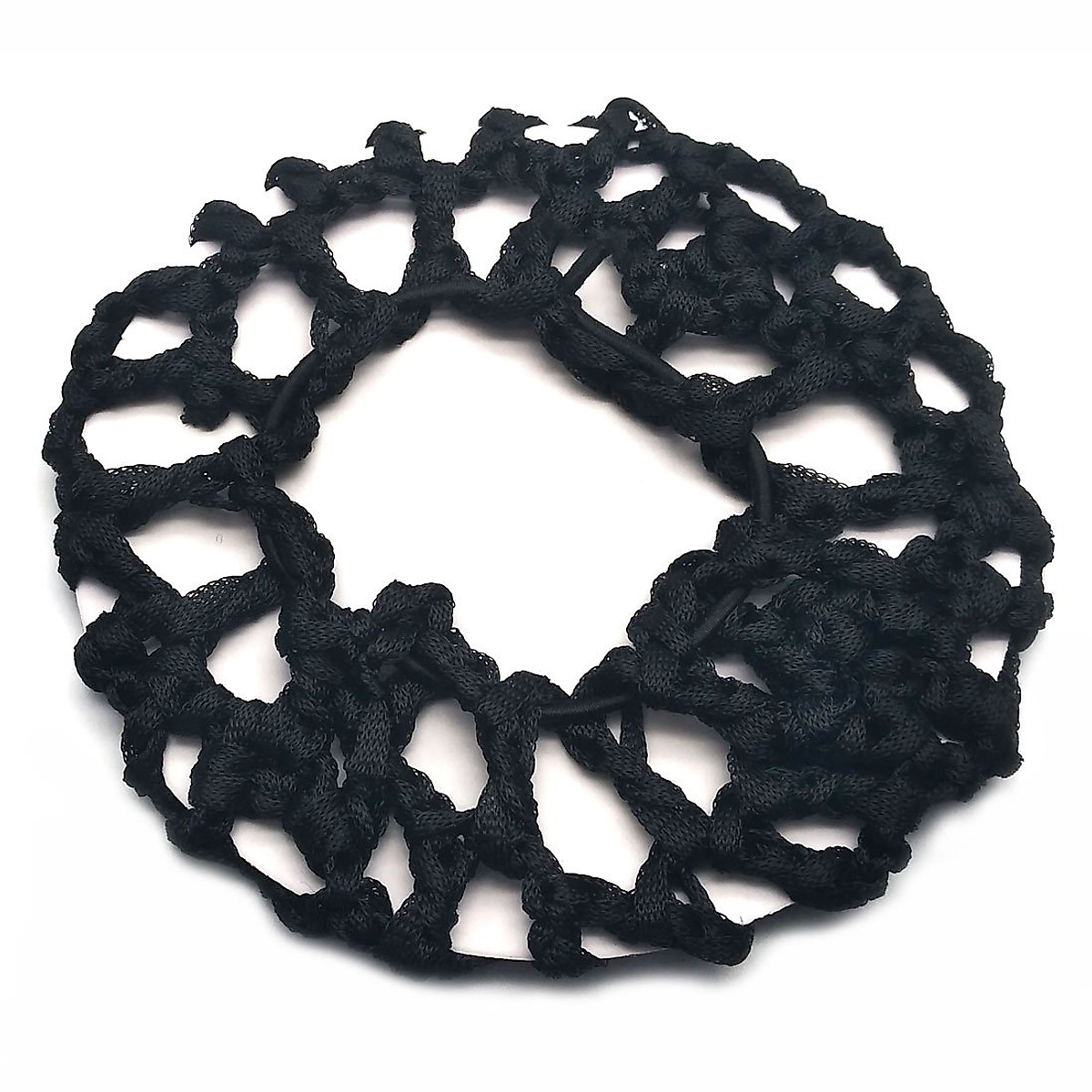 GARASANI 5 Pack Women Ballet Dance Skating Snoods Hair Net Bun Cover Black (Bold mesh)