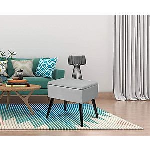 YHBM Storage Bench Chest Padded Footstool Linen Pouffe Chair Light Bed End Shoe Children Toy Box Stool Milking Stool Grey (Color : Rosa)