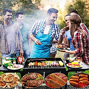 CRYSTAL FIT Charcoal Grills, 24-Inch Charcoal Grill Outdoor Cooking Smoker Backyard Barbeque Griller with Side Trays, Black