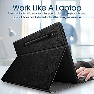 REAL-EAGLE Touchpad Keyboard Case for Samsung Galaxy Tab S8 Ultra 2022 14.6 Inch (SM-X900/X906), 7 Colors Backlight Wireless Keyboard PU Folio Stand Cover Case for Galaxy Tab S8 Ultra (Black)