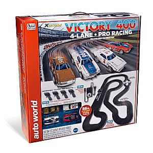 Auto World 36' Victory 400 4 Lane Slot Race Set HO Scale