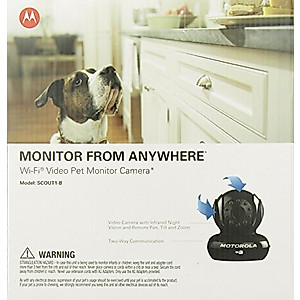 Motorola Scout1 Wi-Fi Pet Monitor for Remote Viewing with iPhone and Android Smartphones and Tablets, Black