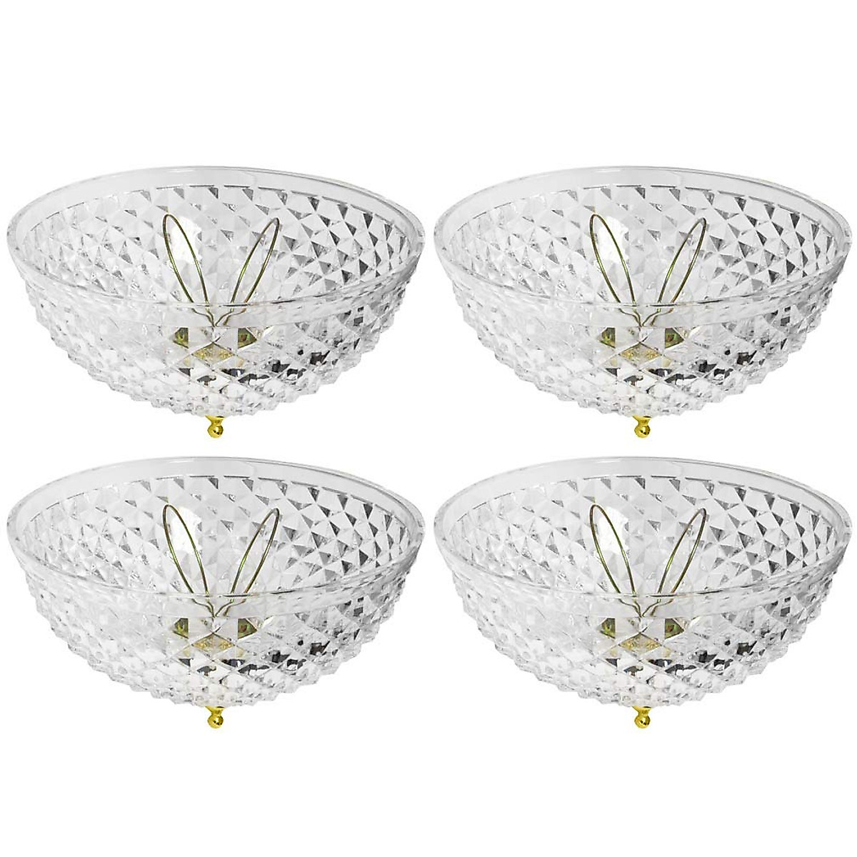 Evelots Clip On Shade for Ceiling Light Bulb or Lamp-4 Pack-Antique-Diamond Cut-Acrylic