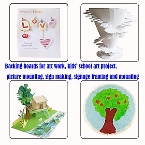 20Pack Foam Core Board, 11"x15" White Foam Board, 3/16" / 5MM Thick Mat Foam Board Center, Backing Boards for Mounting Photographs and Artwork, 3-D Modeling, Signage, Poster Making