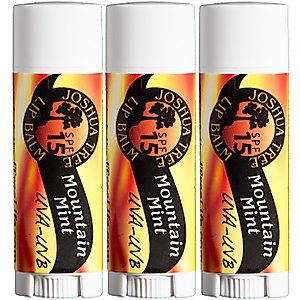 Joshua Tree Mountain Mint SPF 15 Organic Lip Balm (Pack of 3)