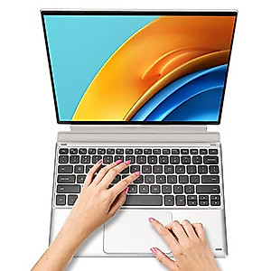 Dpofirs 12.3 Inch HD Touchscreen Laptop, 12GB RAM 512GB SSD 2 in 1 Tablet Laptop with Magnetic Keyboard, 3K IPS Screen, with Mic, Speaker, WiFi, BT, Tablet PC for Win 11 (12+512G US Plug)