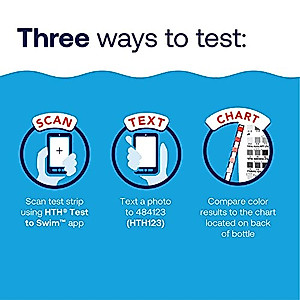 HTH Pool Care 6-Way Test Strips, Swimming Pool Water Chemical Tester, 30 Strips