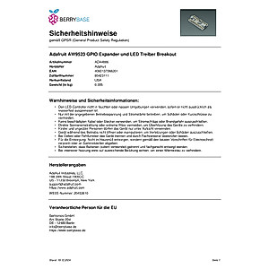 AW9523 GPIO Expander and LED Driver Breakout - Stemma QT/Qwiic Adafruit 4886
