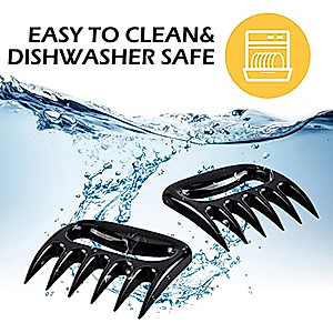 Auckway Meat Claws Meat Shredder for BBQ - Perfectly Shredded Meat, These are The Meat Claws You Need - Best Pulled Pork Shredder Claw x 2 for Barbecue, Grill (Black) (ACP09N)